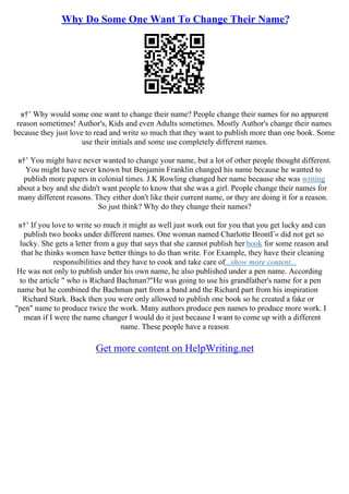 Name Essays Examples | PDF