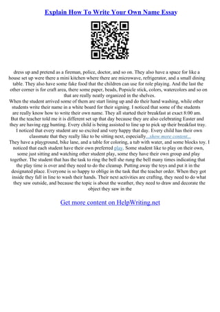 Name Essays Examples | PDF