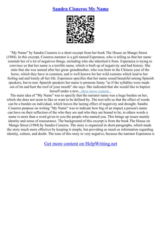 Name Essays Examples | PDF