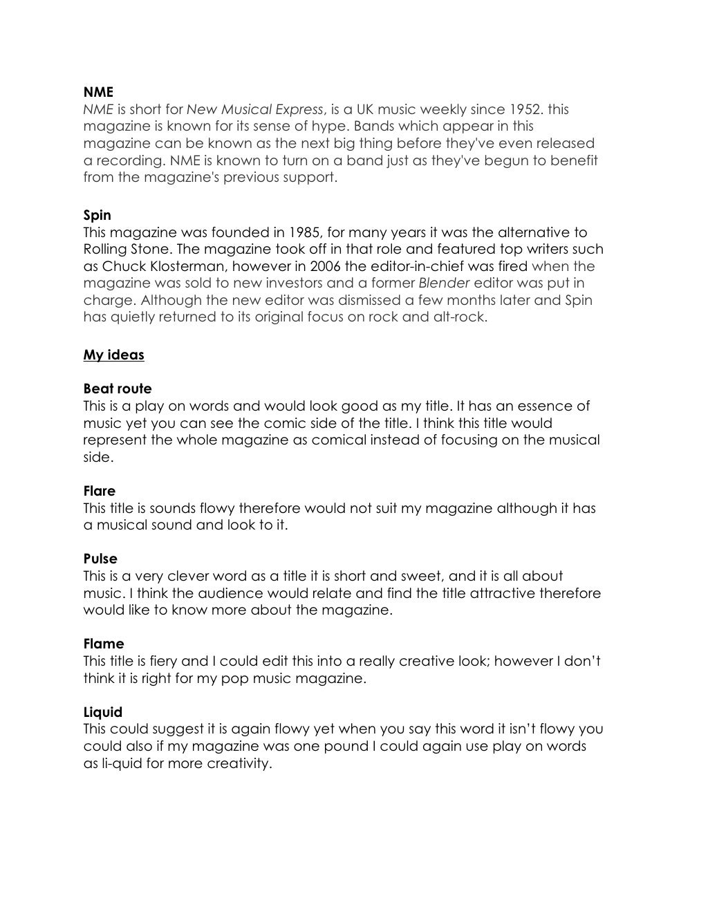 Name Ideas For My Music Magazine Name Ideas For My Music Magazine
