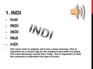 Name ideas for my music magazine | PPT