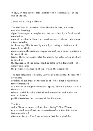 Name IDPractical Data MiningCOMP-321BTutorial 5.docx | Internet | Computing