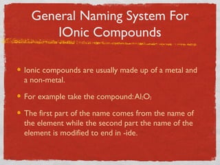 Nameing binary compounds part i | PPT | Chemistry | Science