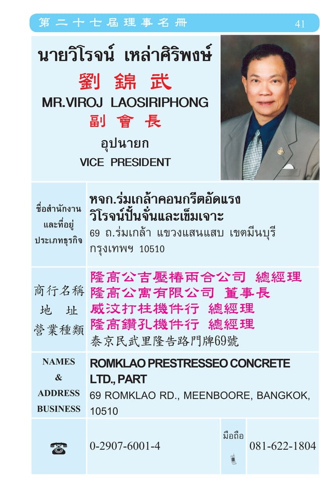 รายชื่อสมาชิก Thai Lung Kong | PDF