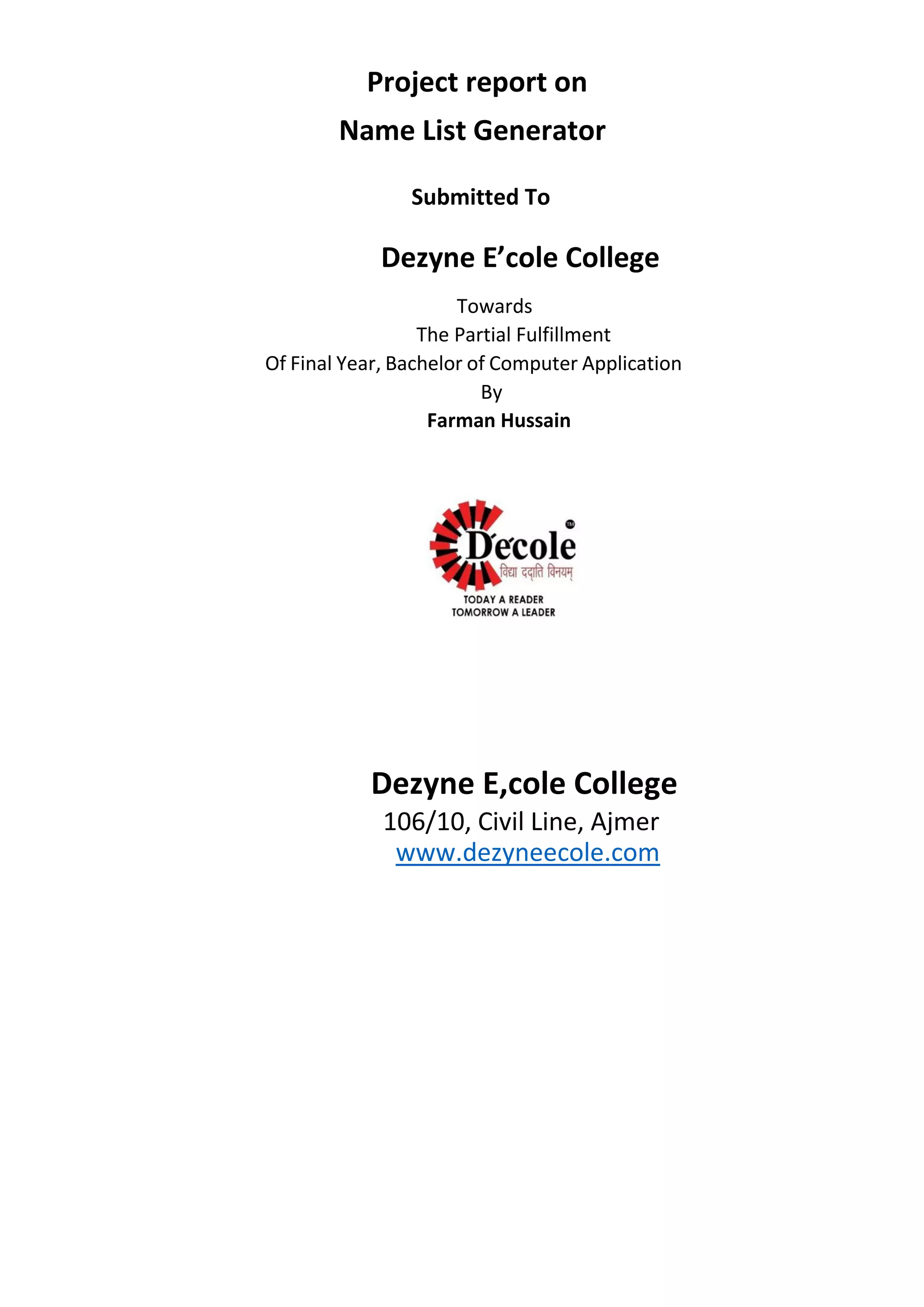 Name list generator | PDF