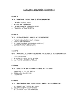 Name list of groups for presentation 2[1] | DOCX