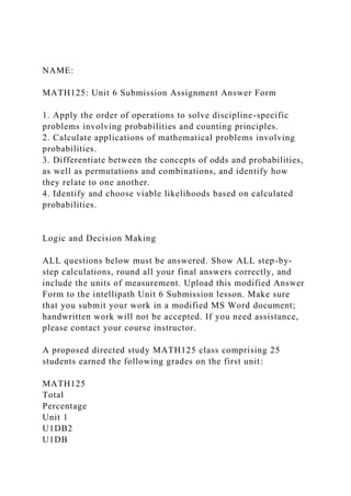 NAMEMATH125 Unit 6 Submission Assignment Answer Form1. A.docx