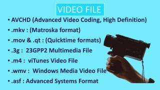 List of Files Format | PPTX | Digital Audio | Computer Software and ...