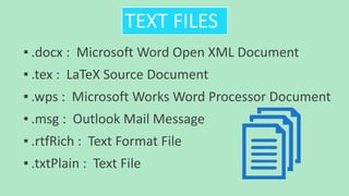 List of Files Format | PPTX | Digital Audio | Computer Software and ...