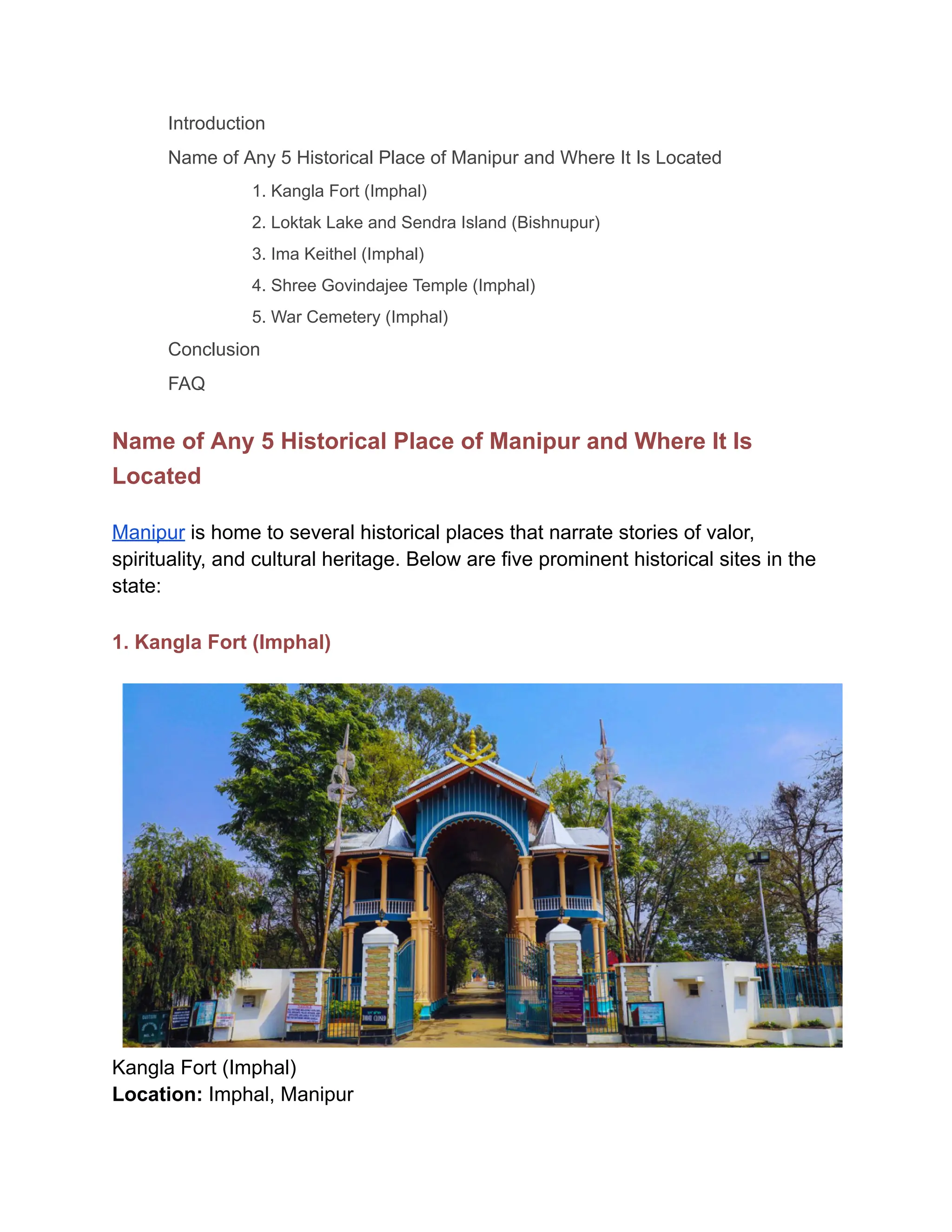 Name of Any 5 Historical Place of Manipur and Where It Is Located.pdf