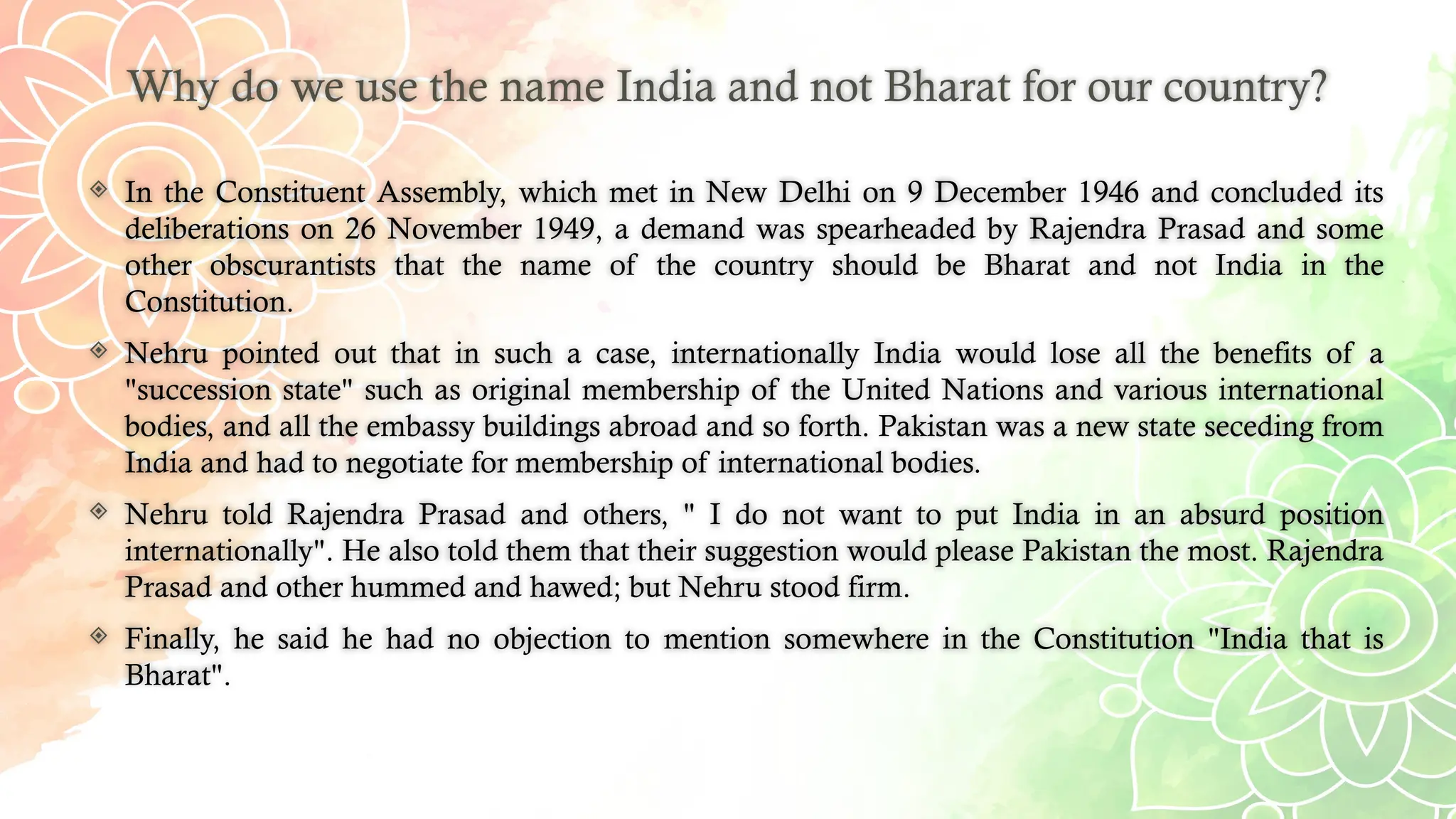 Name of India as Bharat- History- Why- What- How- Difficulties to ...