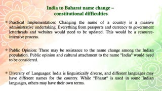 Name of India as Bharat- History- Why- What- How- Difficulties to ...