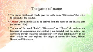 Name of India as Bharat- History- Why- What- How- Difficulties to ...