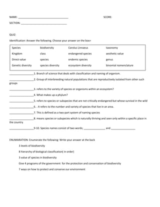 quiz about biodiversity science 8 quarter 4uiz.docx