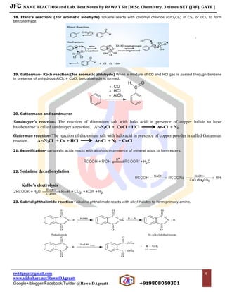 Name reactions organic chemistry for class 12 rawat's jfc | PDF