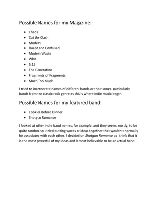 Magazine Name Ideas | PDF