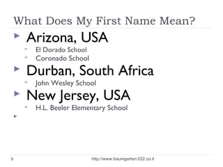 Meaning of First Names | PPT