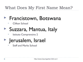Meaning of First Names | PPT