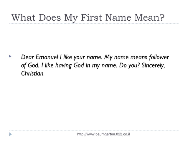 Meaning of First Names | PPT