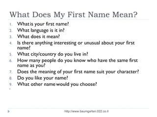What Does My First Name Mean? | PPT | Free Download
