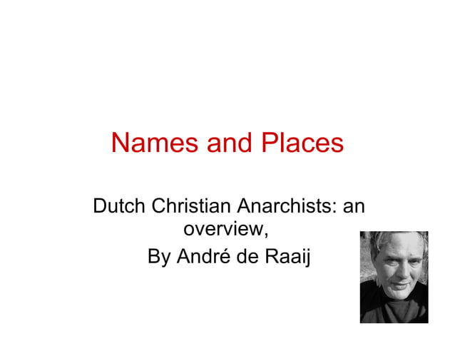 Names And Places Dutch Ca1 | PPT