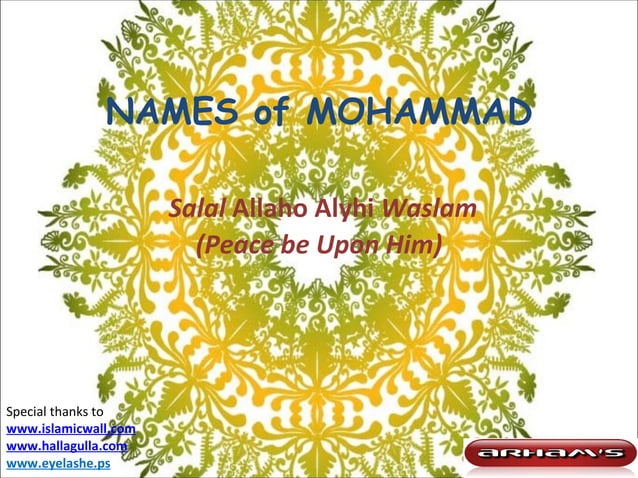 NAMES of MOHAMMAD | PPT