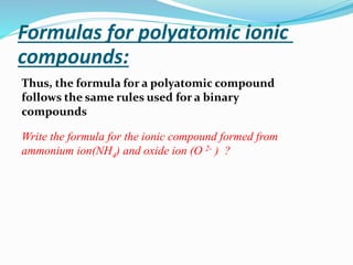 Names and formulas of ionic compounds | PPTX