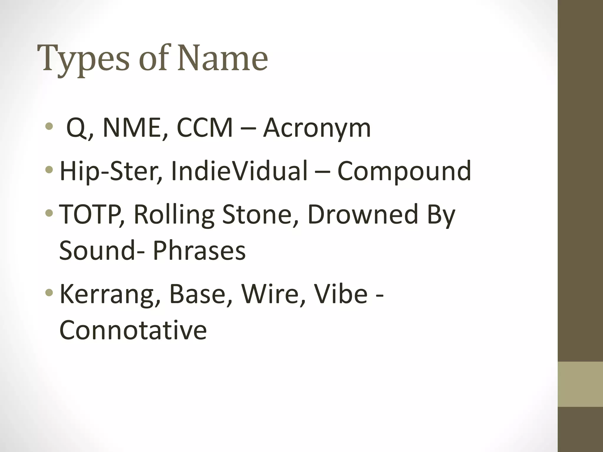 Names and mastheads | PPT