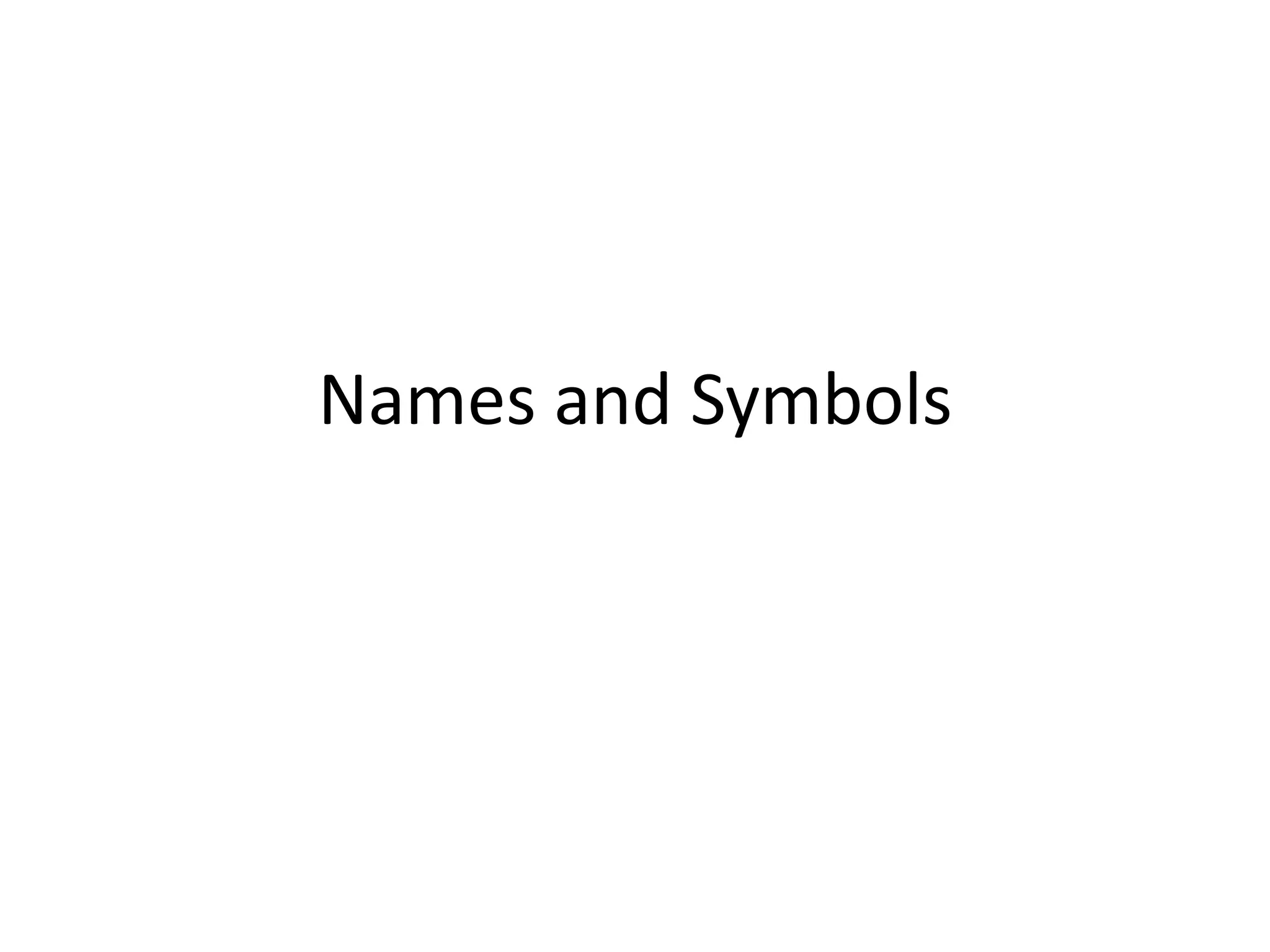 Names And Symbols | PPTX