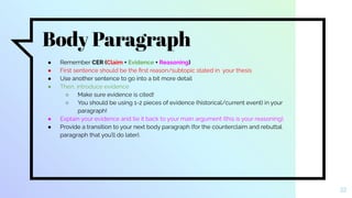 Argumentative Summative Planning Slides | PPT