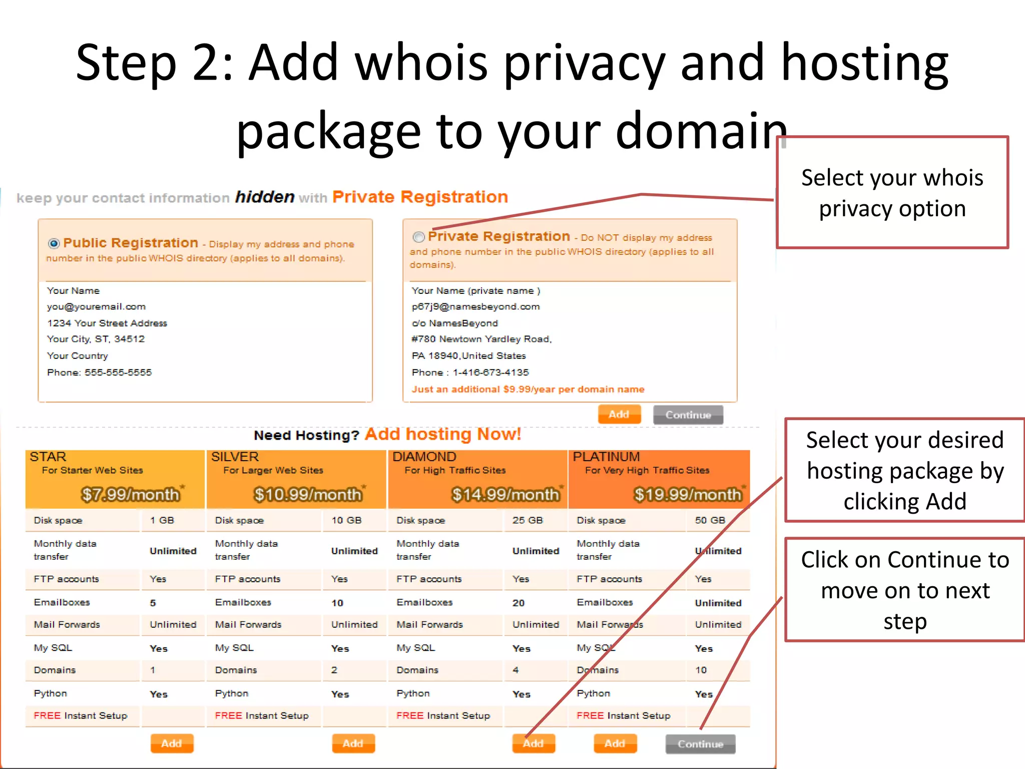 Domain Name Registration in 3 Easy steps | PPTX | Web Hosting | Internet