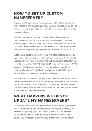 Nameserver: What Is It And What Does It Do? | PDF