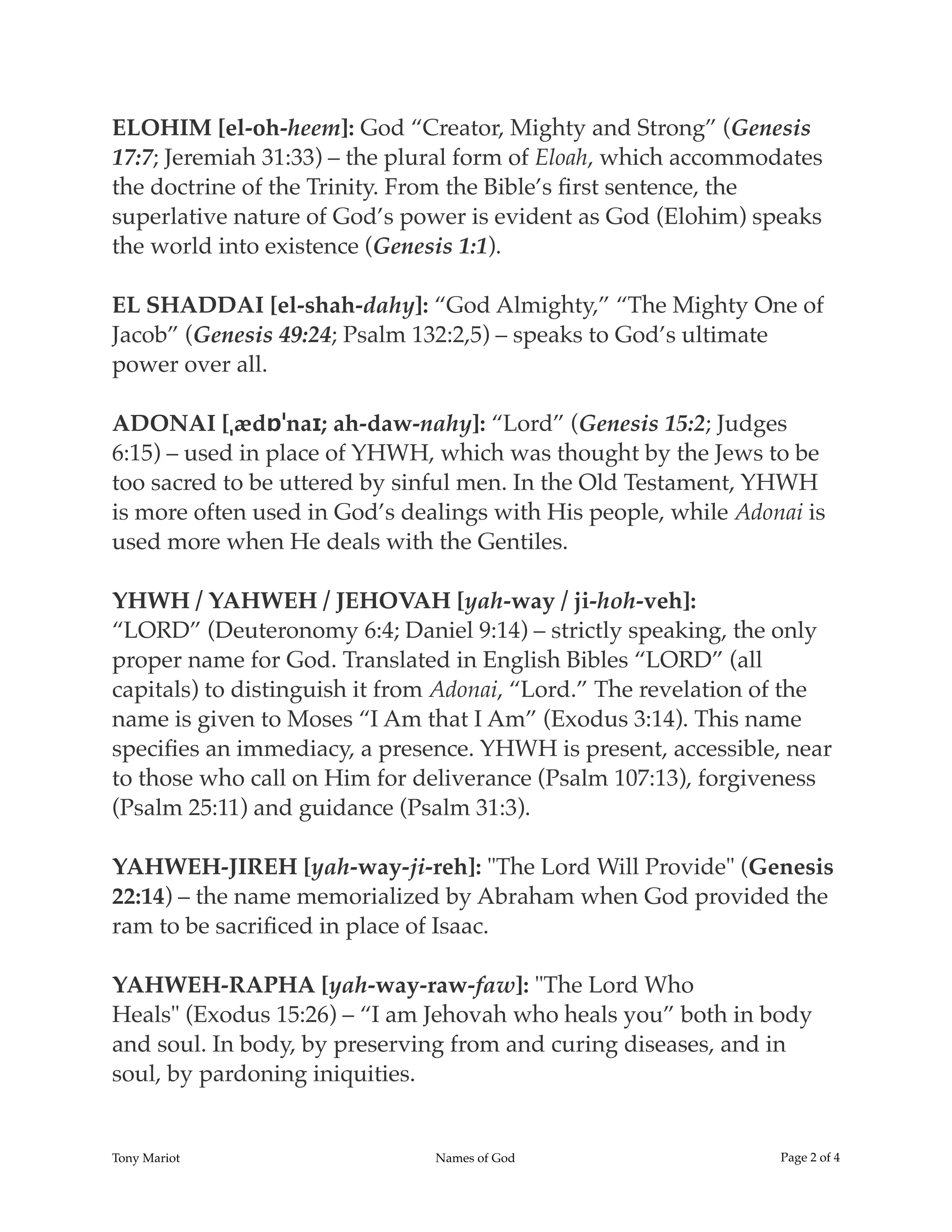 Names of God | PDF