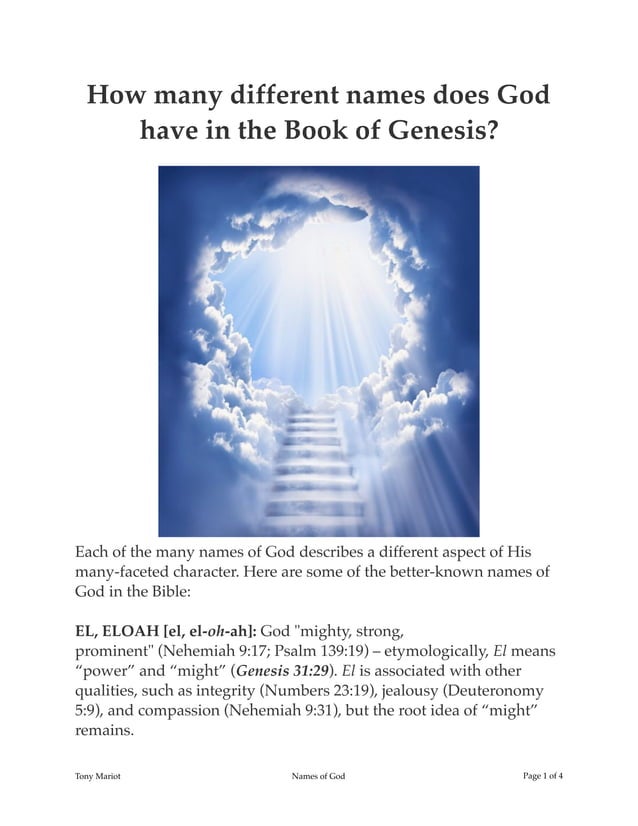 Names of God | PDF | Judaism | Religion & Spirituality