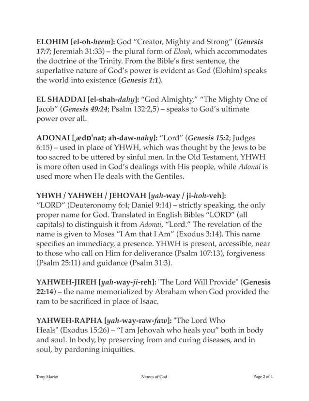 Names of God | PDF | Judaism | Religion & Spirituality