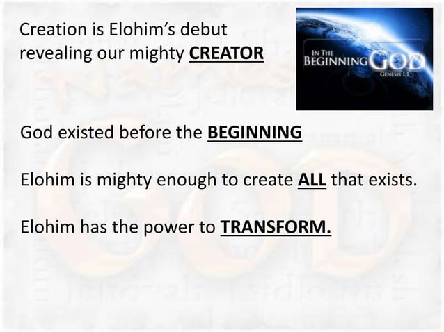 Names of God part 1 (Elohim) | PPTX