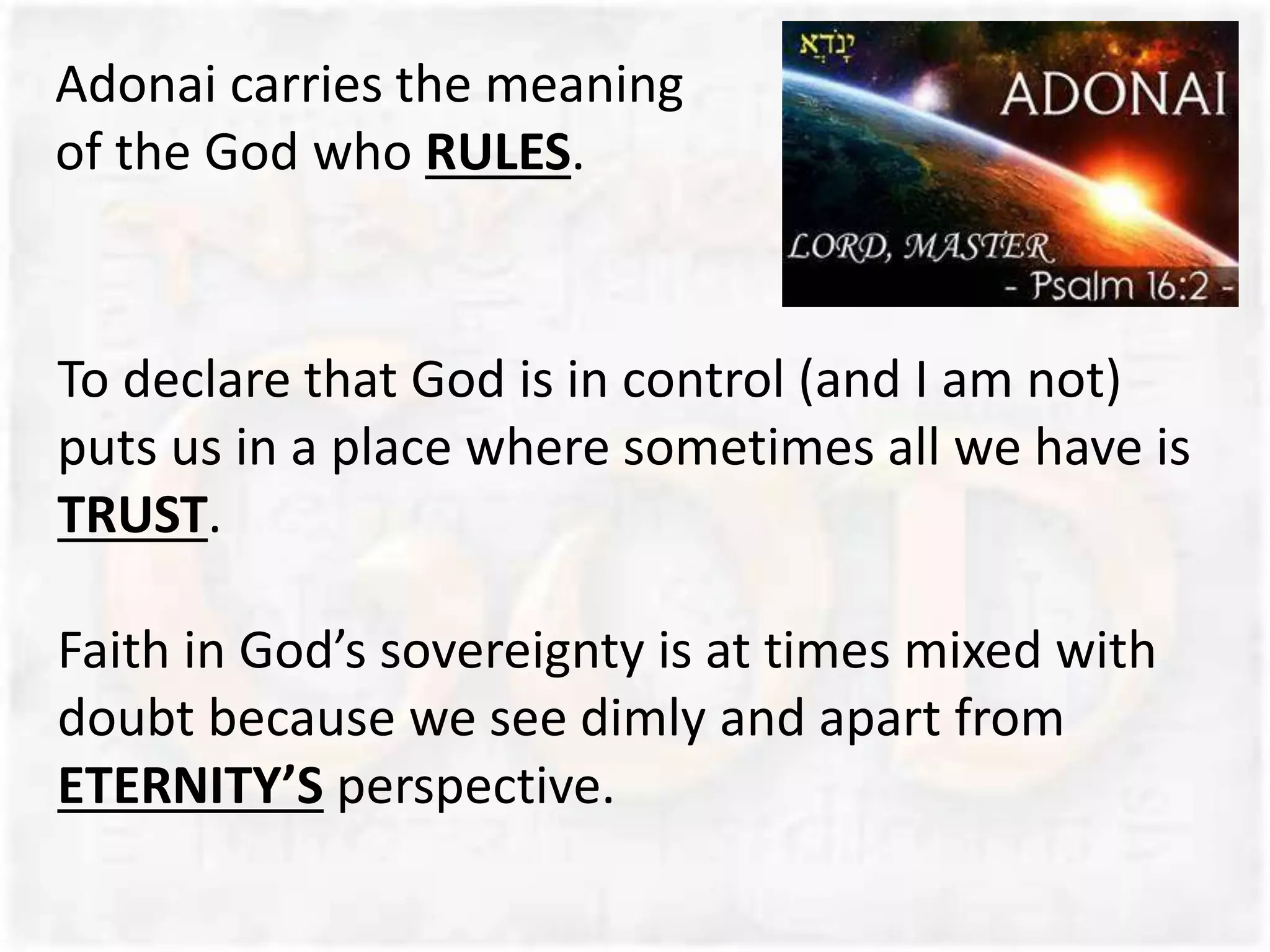 Names of God part 3 (Adonai) | PPTX