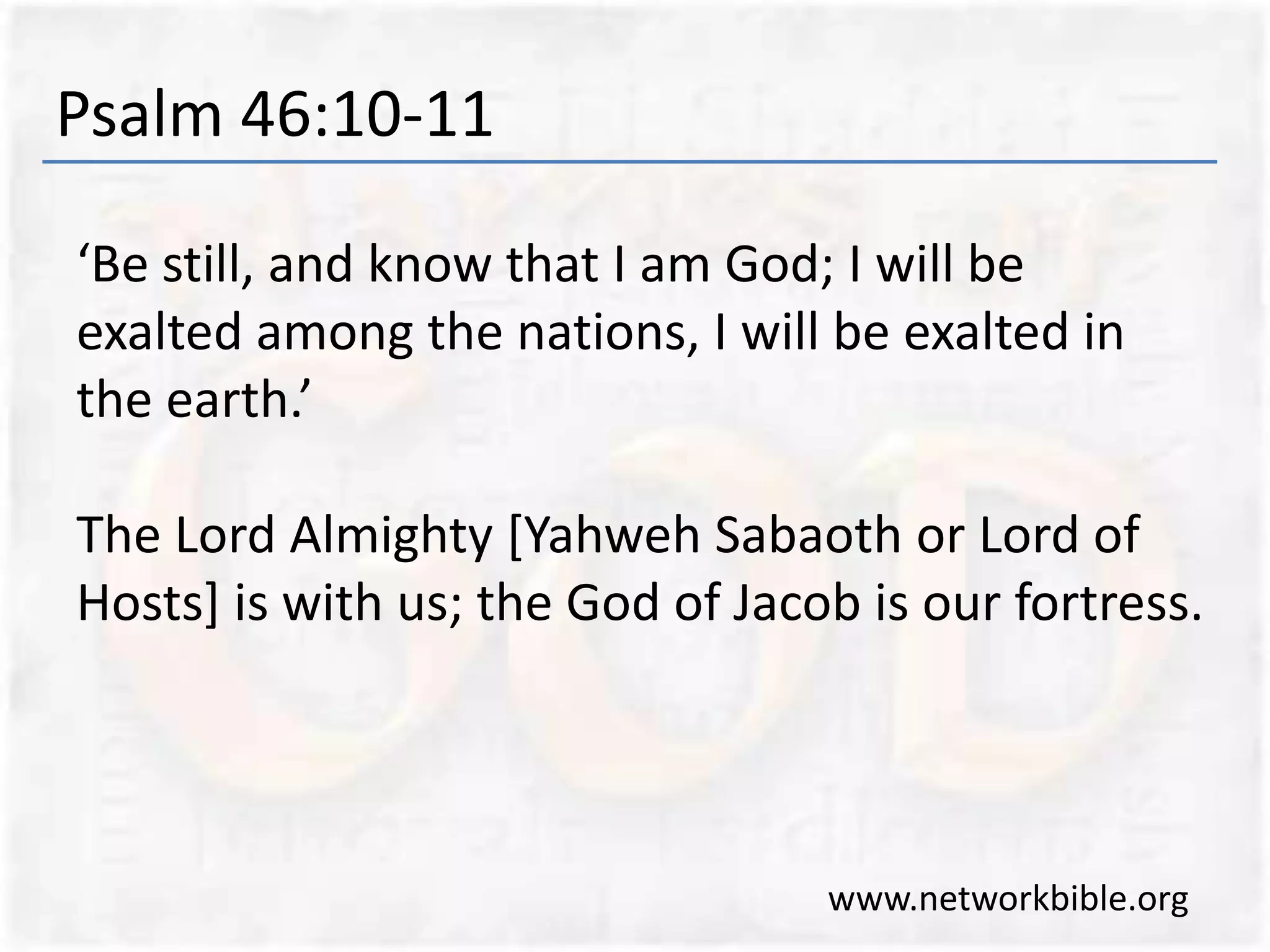 Names of God part 5 (Yahweh Sabaoth) | PPTX