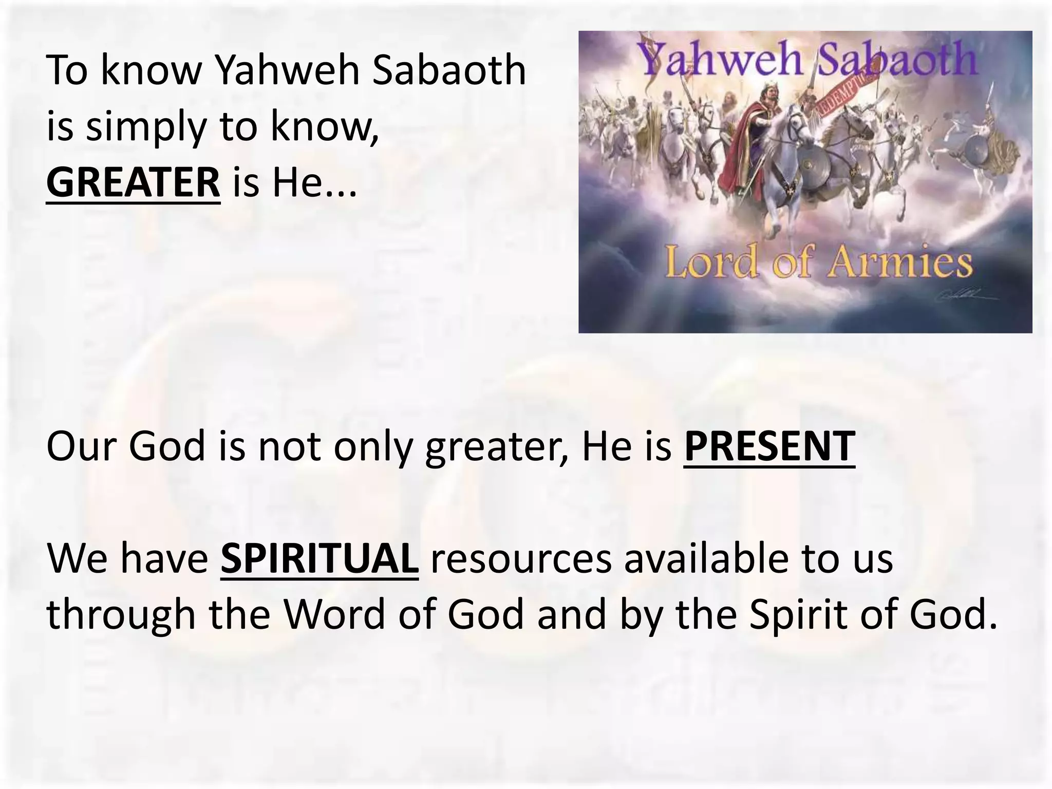 Names of God part 5 (Yahweh Sabaoth) | PPTX