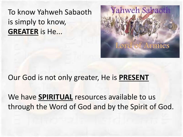 Names of God part 5 (Yahweh Sabaoth) | PPT