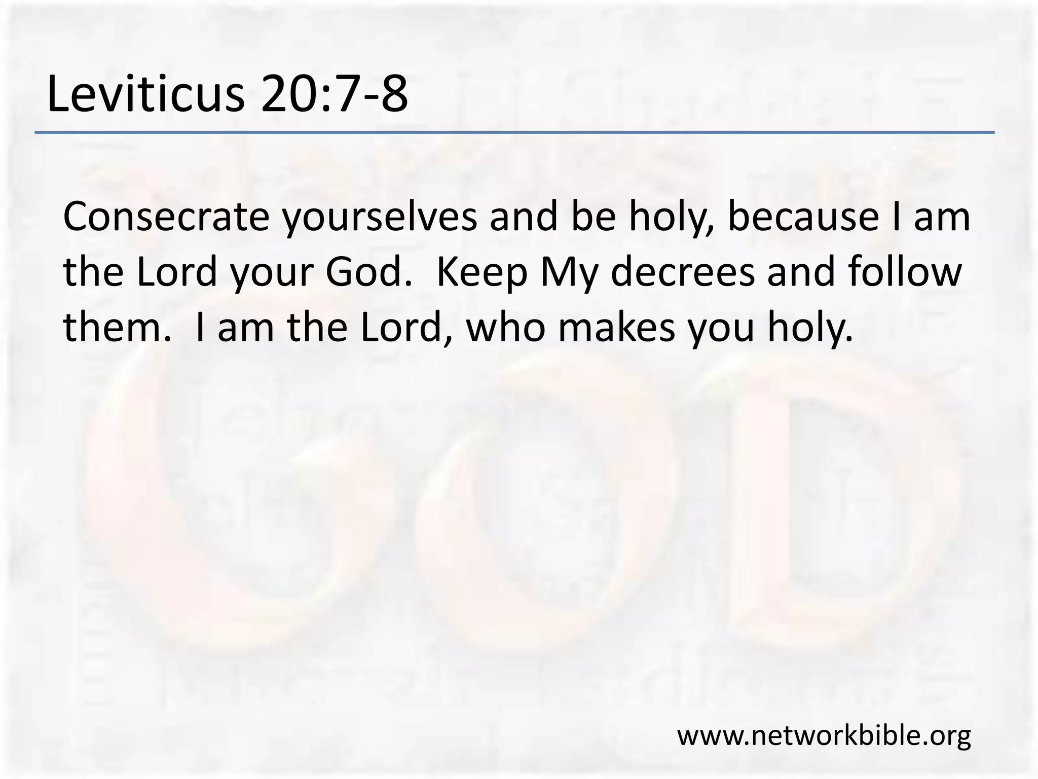 Names of God part 9 (Yahweh Mekoddishkem) | PPTX