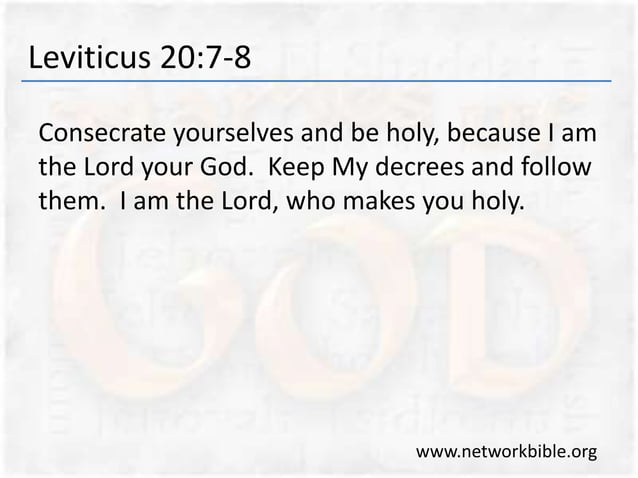 Names of God part 9 (Yahweh Mekoddishkem) | PPT