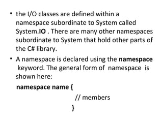 Namespace | PPT