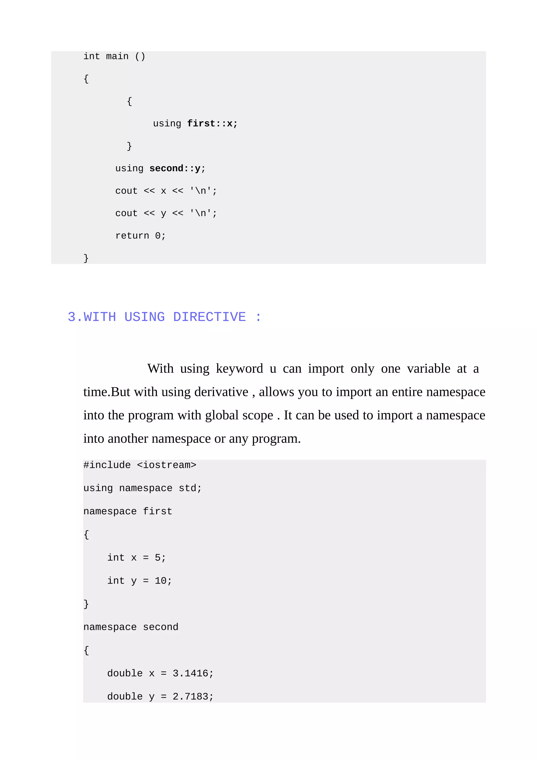 Namespace--defining same identifiers again | PDF