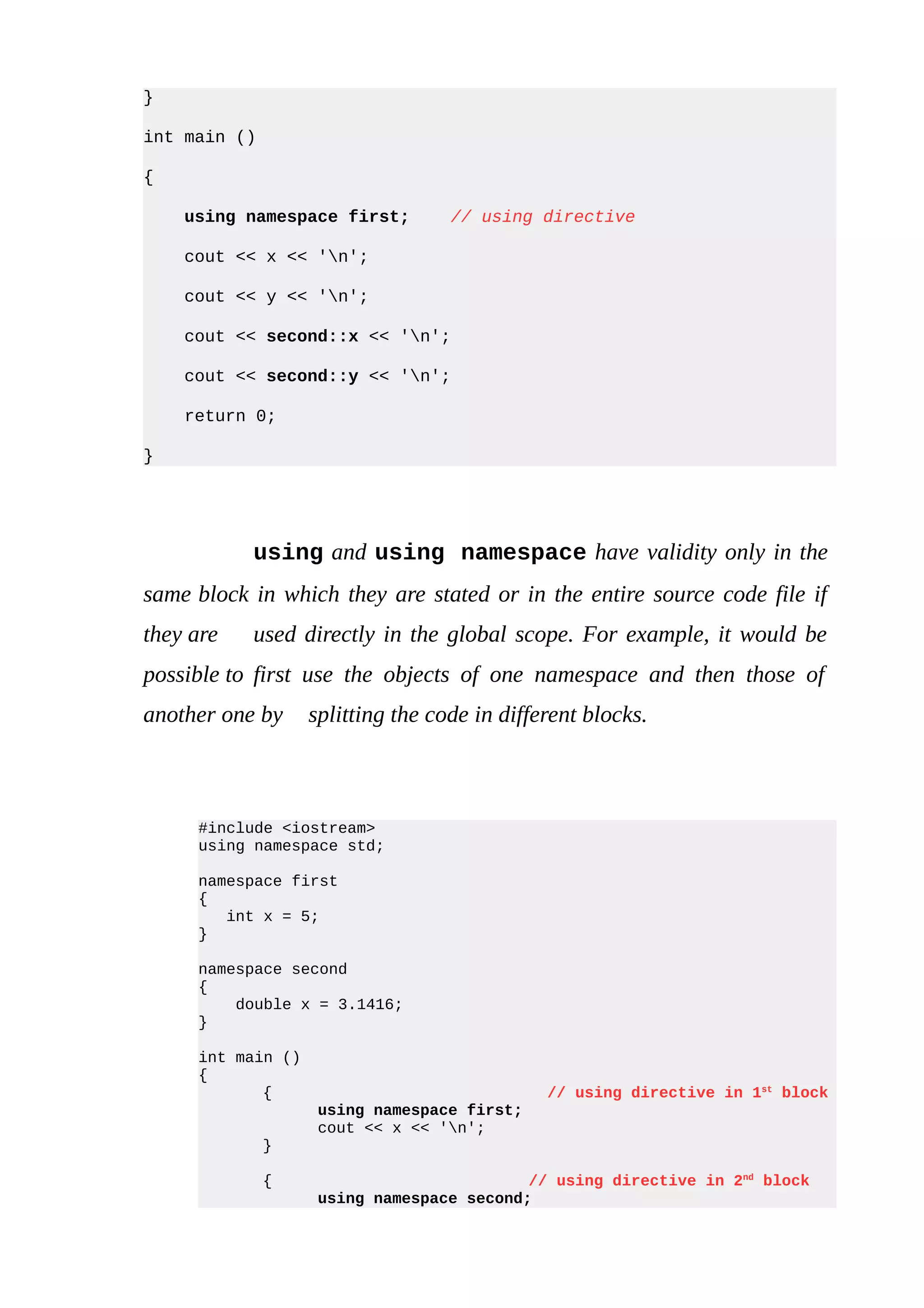 Namespace--defining same identifiers again | PDF