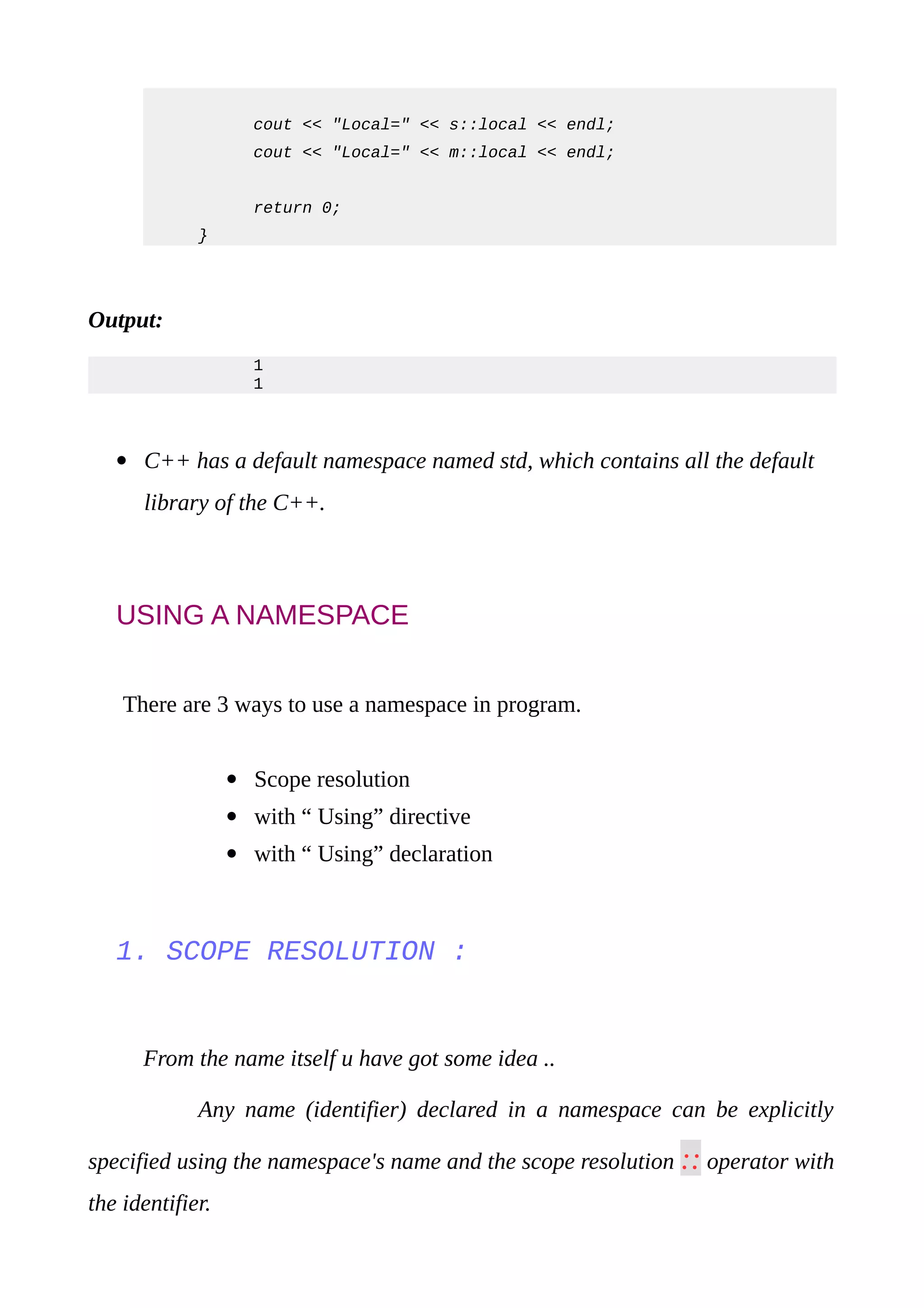 Namespace--defining same identifiers again | PDF
