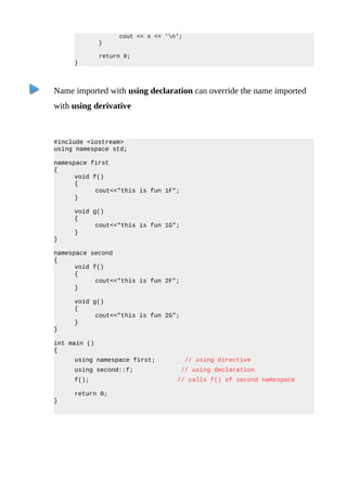 Namespace--defining same identifiers again | PDF