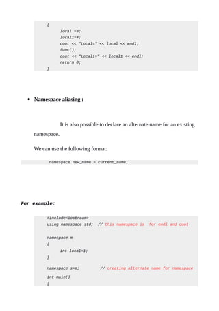 Namespace--defining same identifiers again | PDF