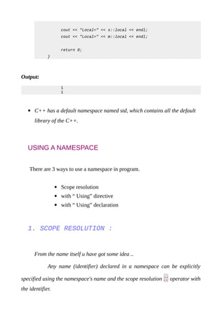 Namespace--defining same identifiers again | PDF