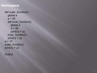 Namespace and methods | PPT